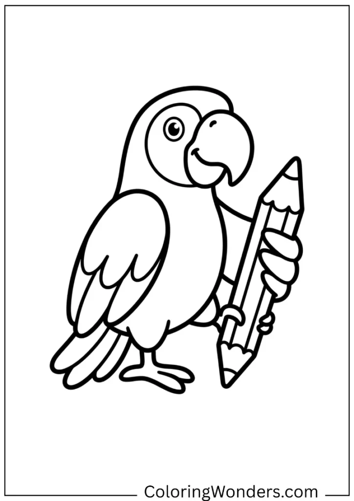 Parrot coloring pages - Free printables - coloringwonders.com